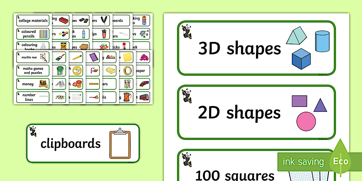 Panda Themed Editable Classroom Resource Labels - Twinkl