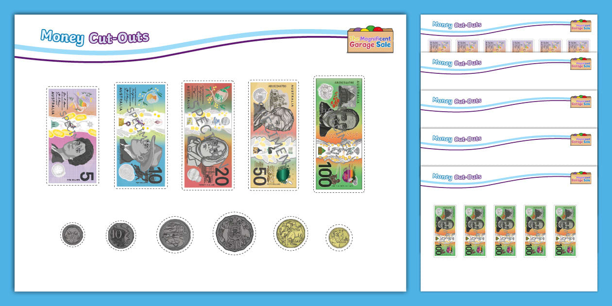 The Magnificent Garage Sale - Australian Money Cut-Outs