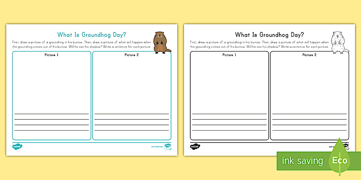 What Is Groundhog Day? Write and Draw Activity - Twinkl