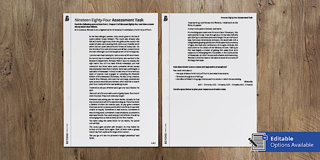 1984 Test Questions | KS3 English Literature | Beyond