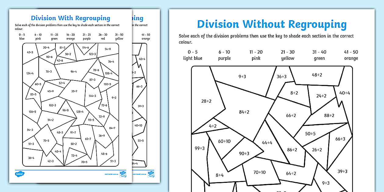 Colour by Division Activity Sheets (teacher made) - Twinkl