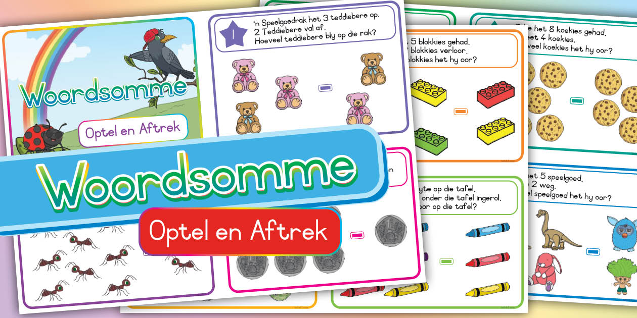 Graad R Wiskunde - Woordsomme - Aktiwiteitkaarte (KABV-belyn)