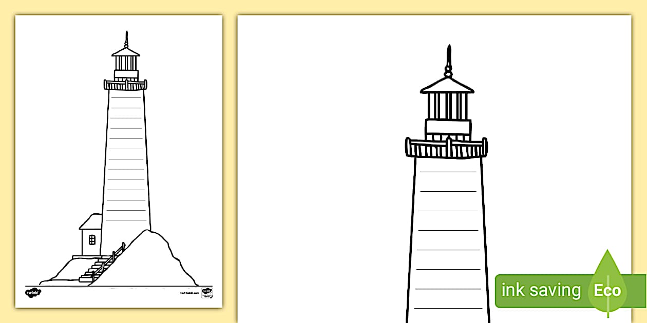 Lighthouse Writing Template (teacher made) - Twinkl