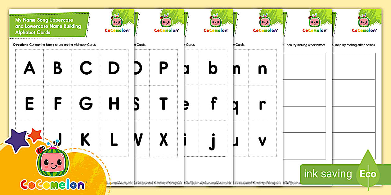 FREE! - CoComelon: Upper and Lowercase Name Building Alphabet Cards