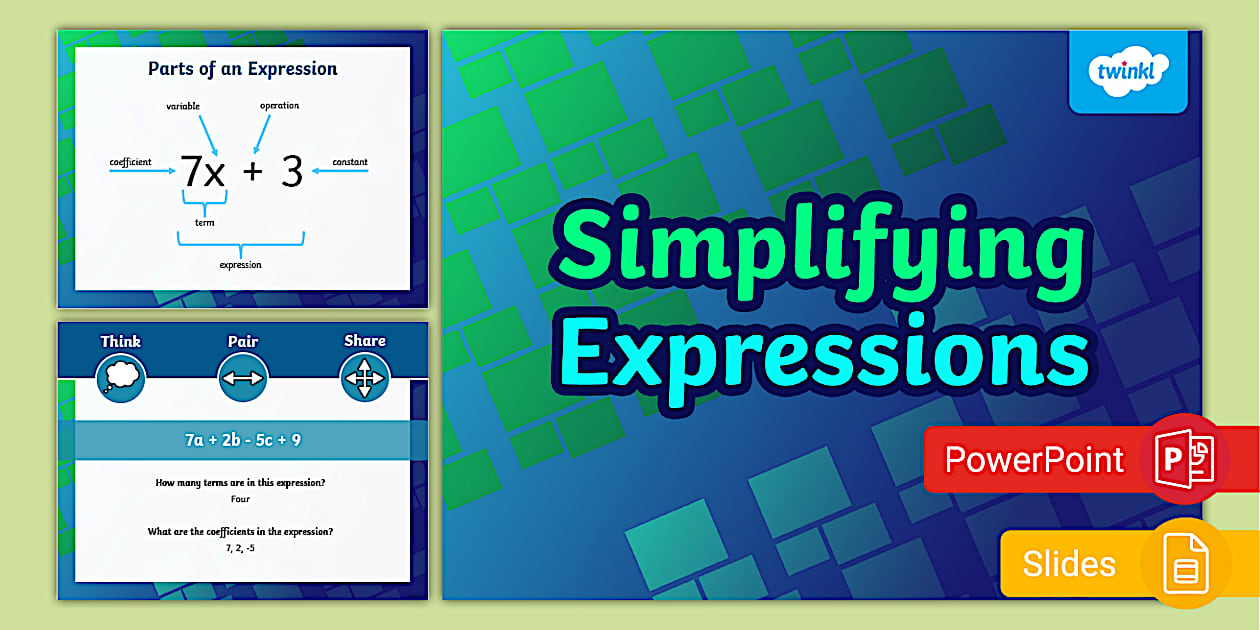 7th Gr. Simplifying Expressions PowerPoint & Google Slides