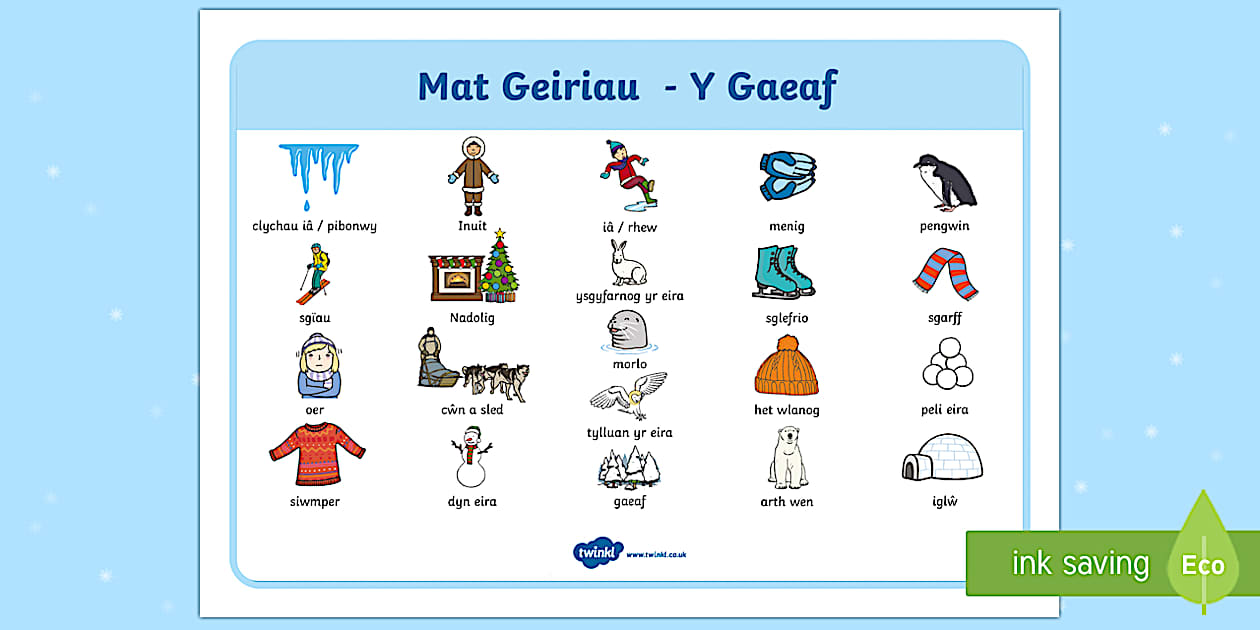 Geiriau Allweddol Y Gaeaf (teacher made) - Twinkl