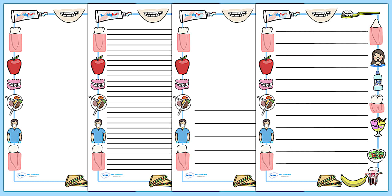 Teeth And Eating Page Borders (teacher made) - Twinkl