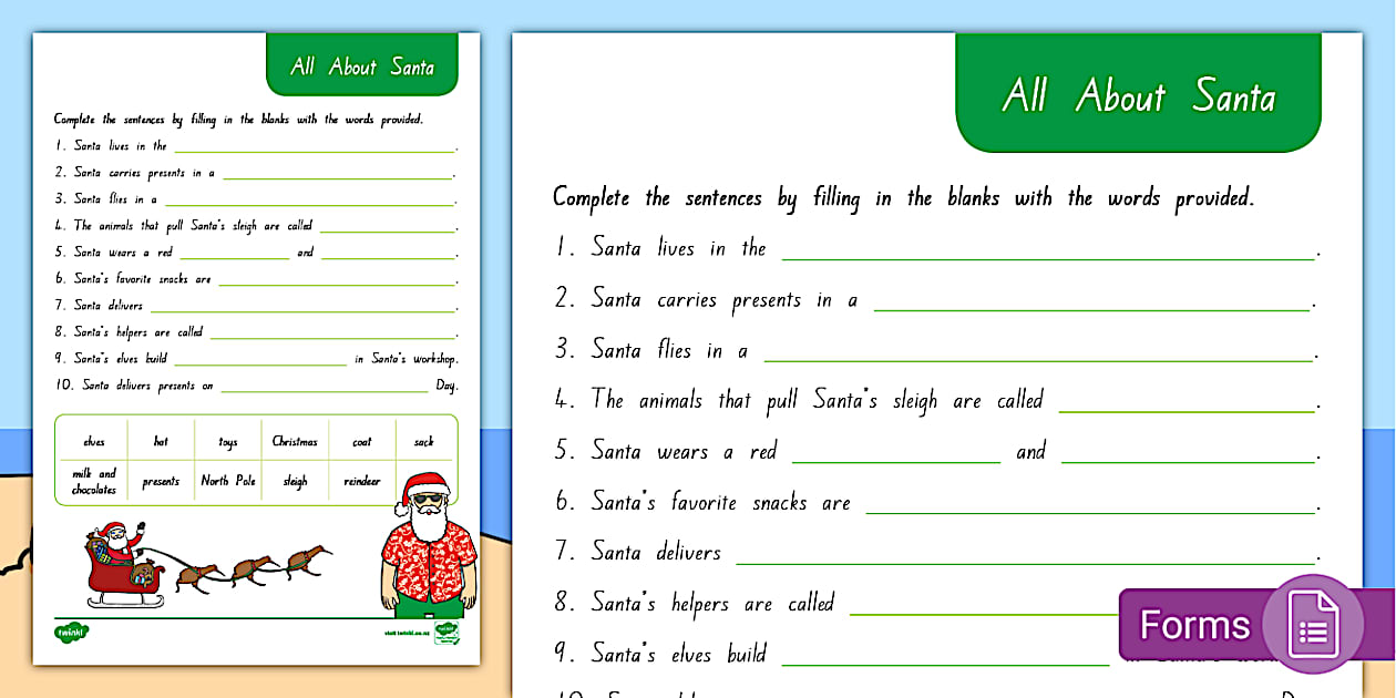 All About Santa Activity Page (teacher made) - Twinkl