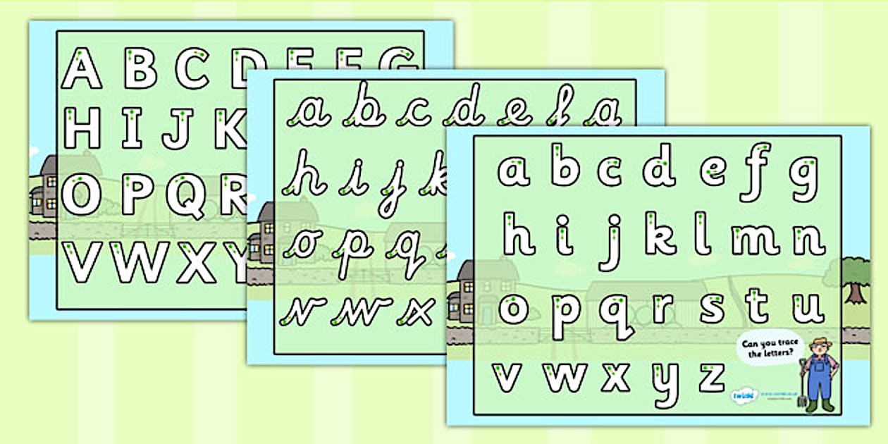 Cursive Farm Themed Letter Writing Worksheet (teacher made)