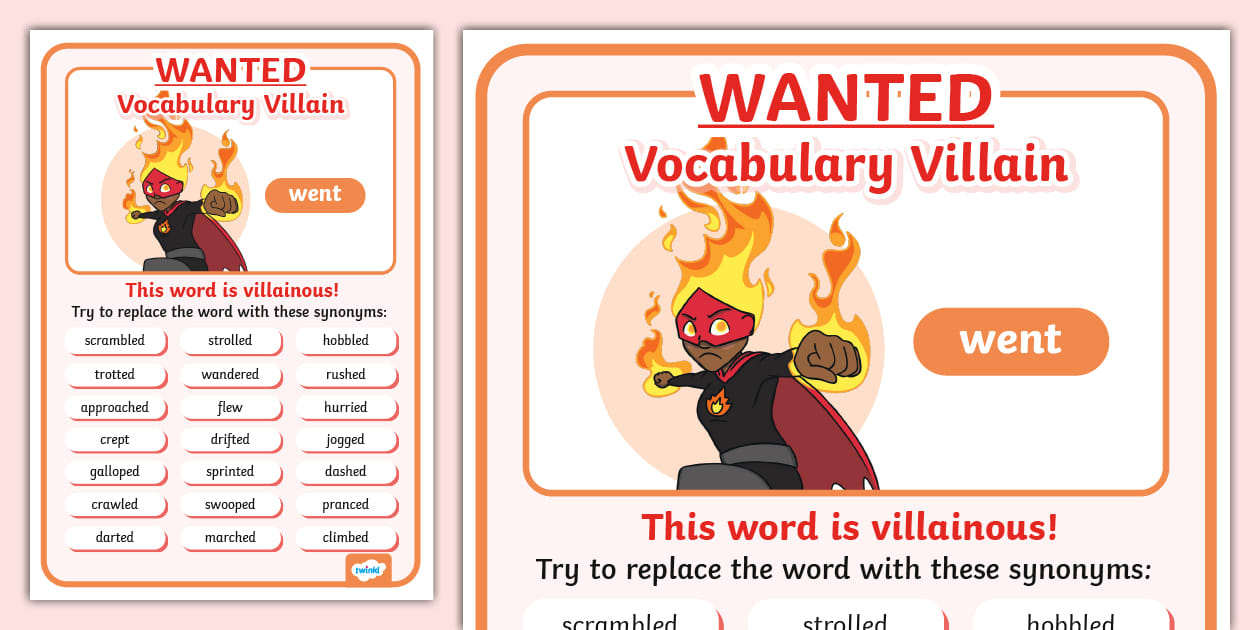 Vocabulary Villain Went Display Poster (teacher made)