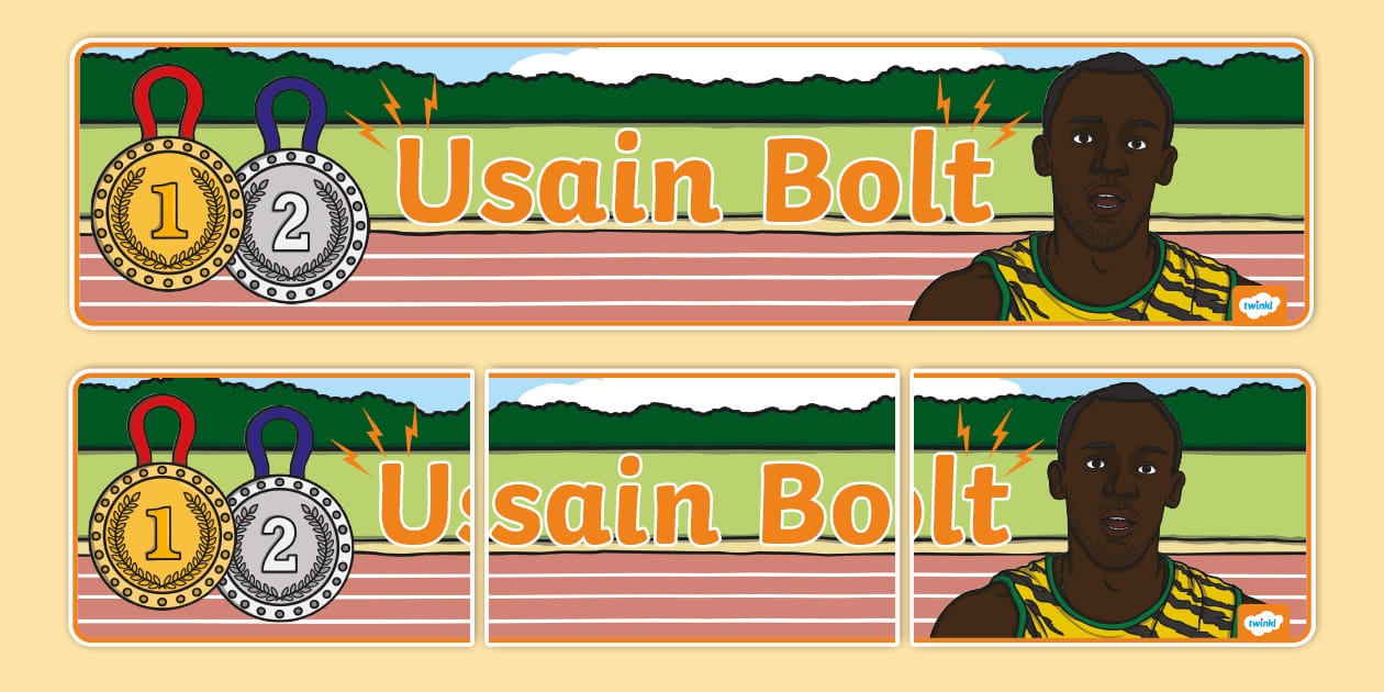 Usain Bolt Display Banner (teacher made) - Twinkl