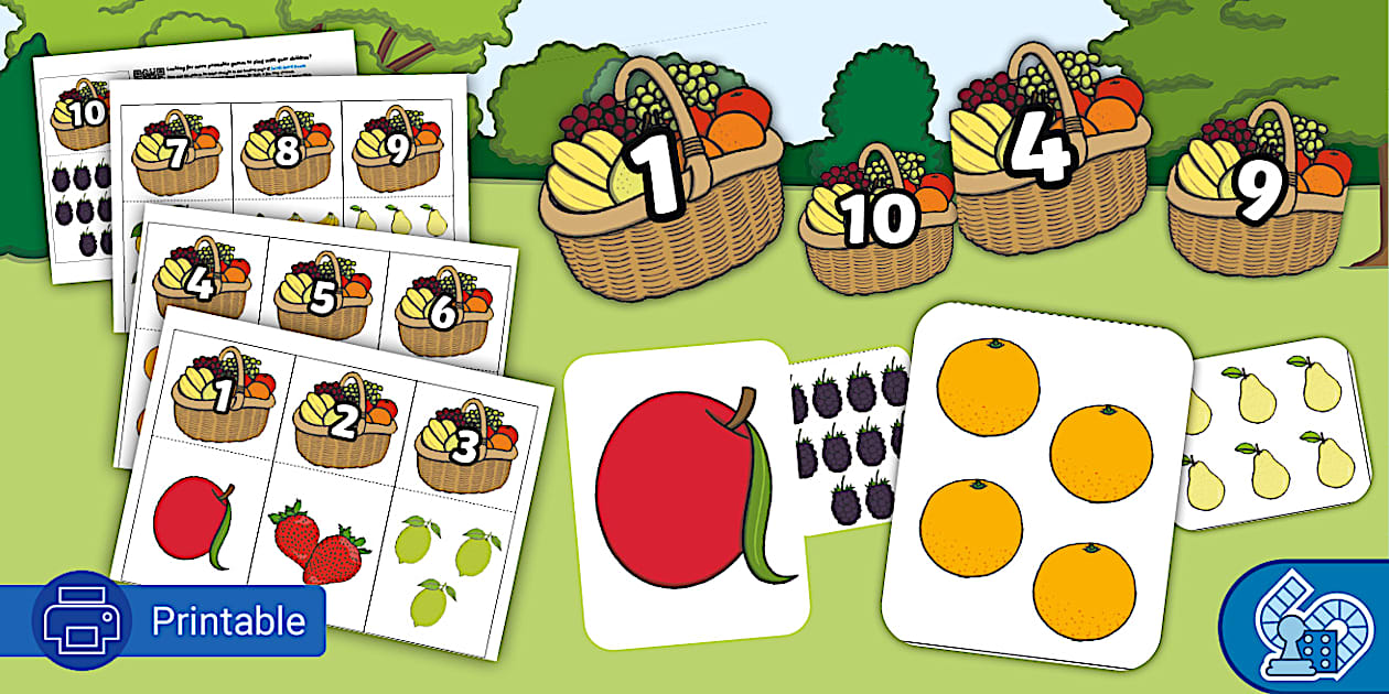 Fruit Number Matching Game - Counting to 10 - Twinkl