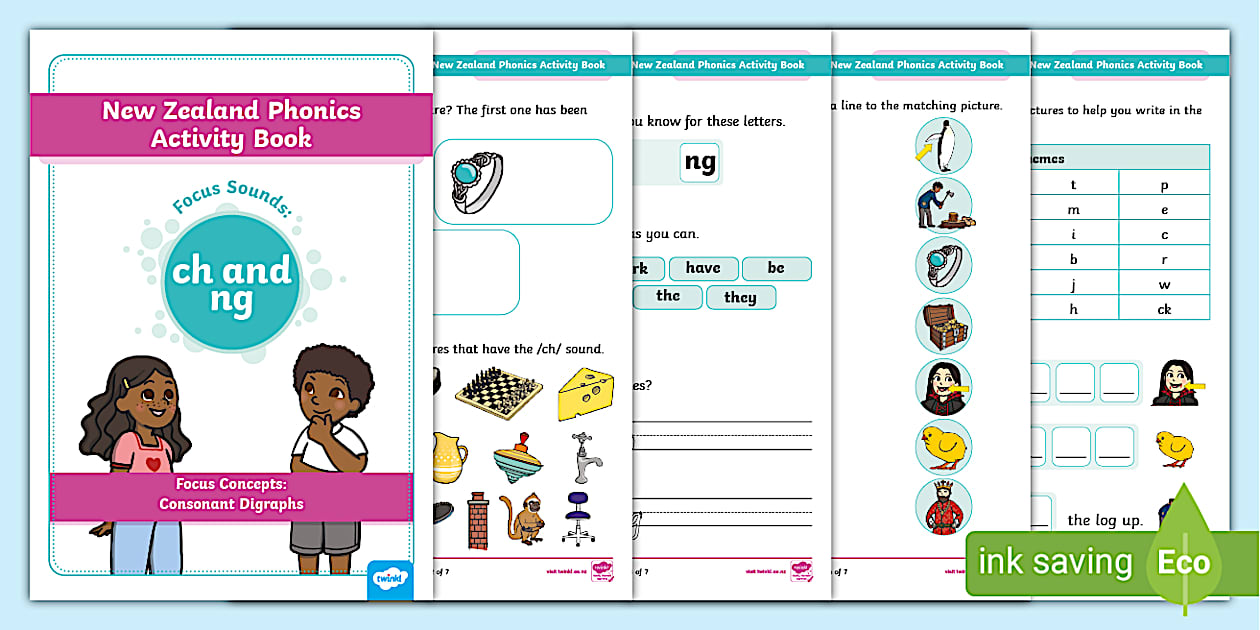 New Zealand Phonics Plus Activity Booklet 9 (Set 1) - Consonant Digraphs
