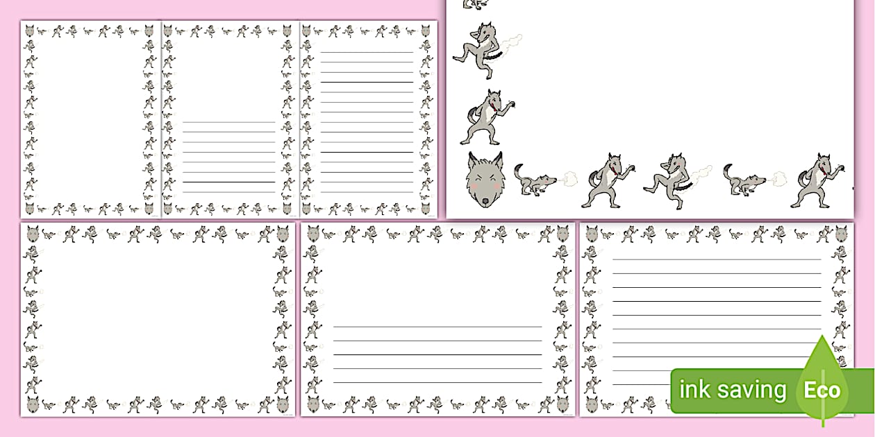 Editable Big Bad Wolf Page Borders (teacher made) - Twinkl