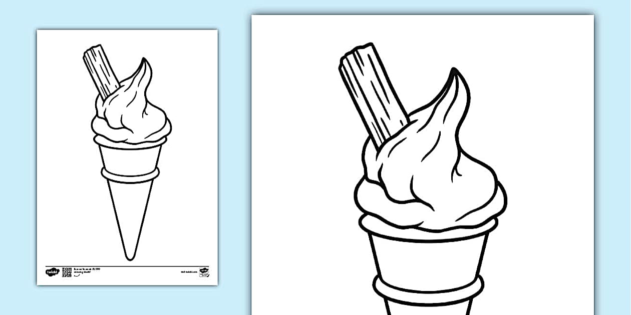 Chocolate Ice Cream Colouring Sheet - Colouring Sheets