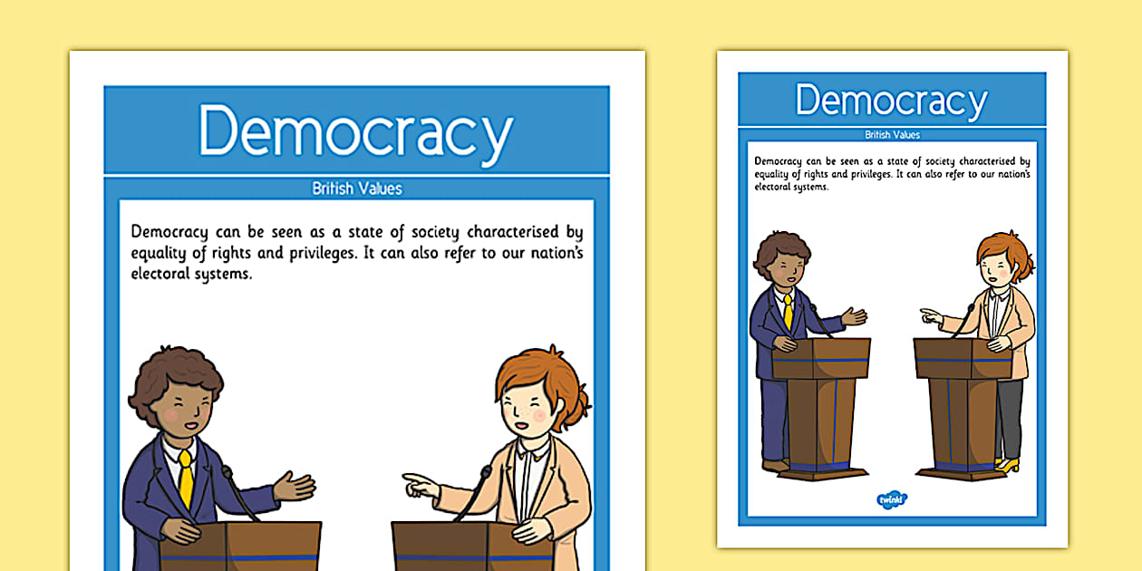 Democracy British Values Display Poster - Twinkl