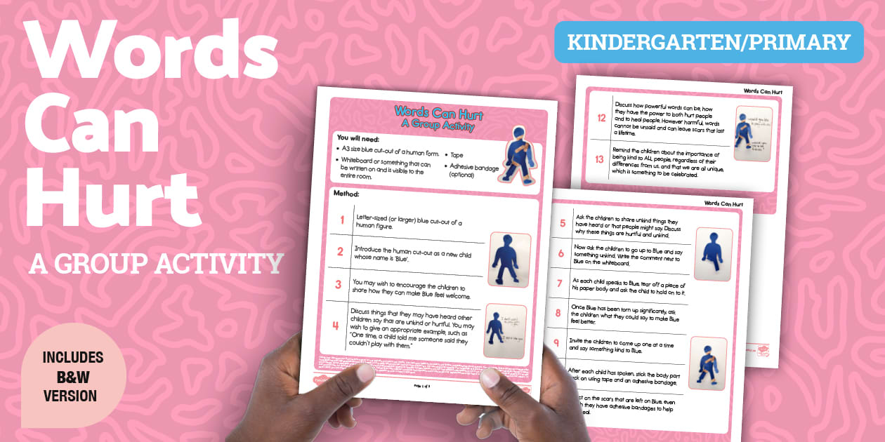 Words Can Hurt Group Activity for Kids