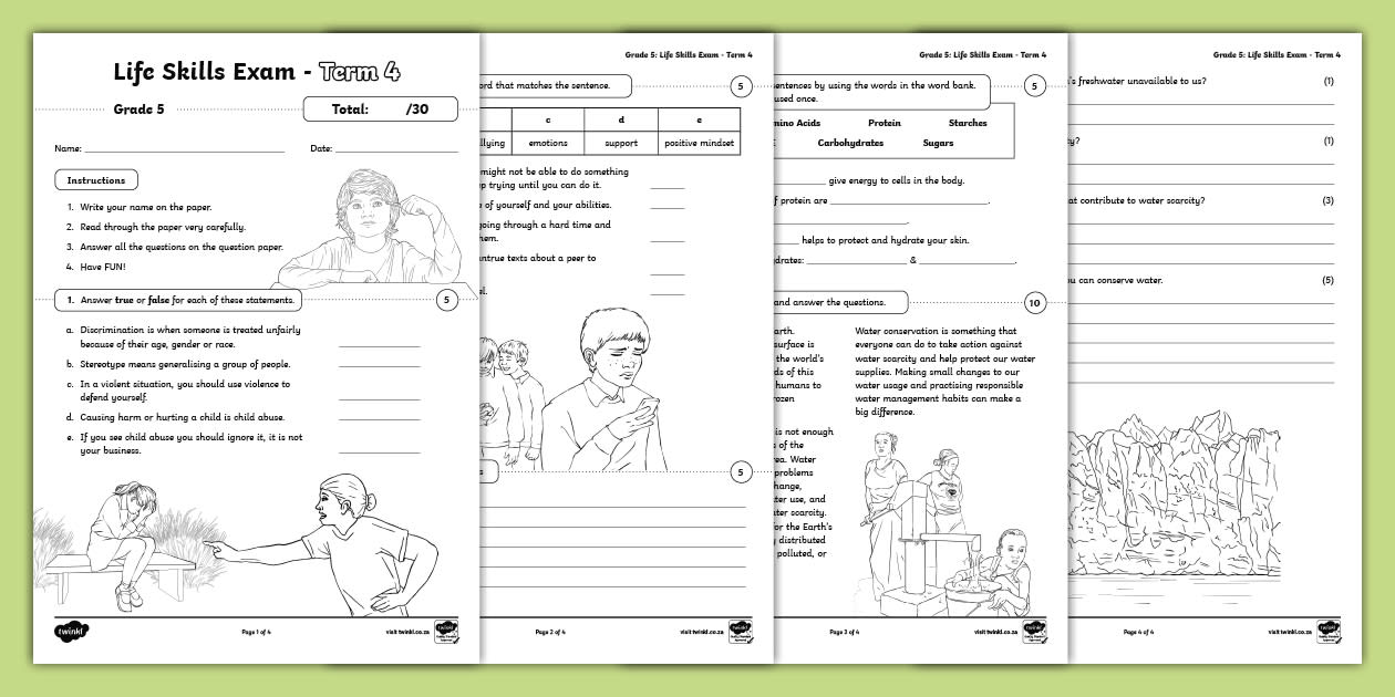 Grade 5 Life Skills Exam Papers PDF Term 4 | Twinkl ZA
