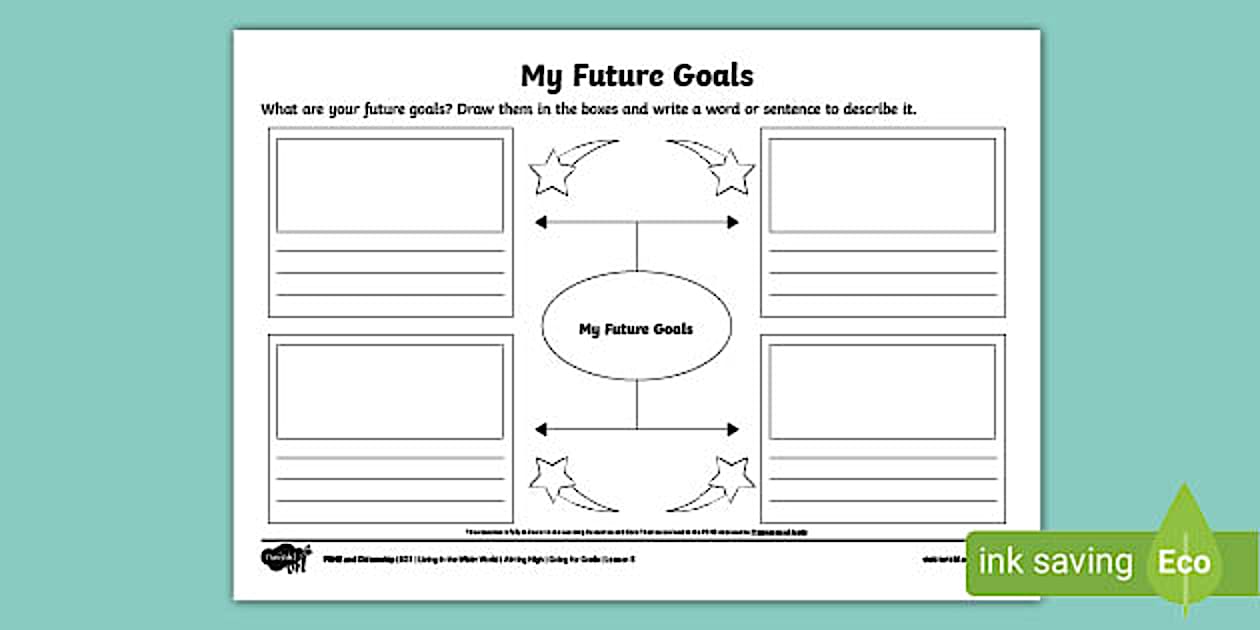 Goals and Aspirations KS1 My Future Goals Worksheet - Twinkl