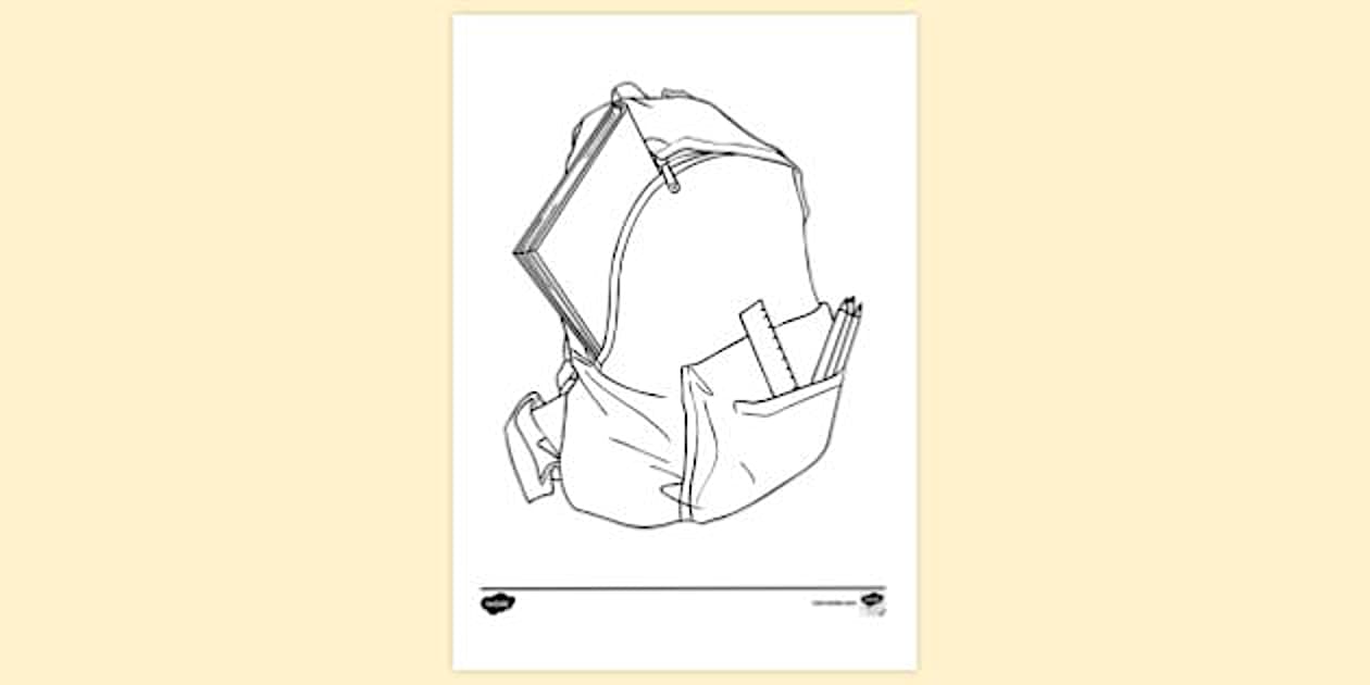 School Bag Colouring | Colouring Sheets (teacher made)
