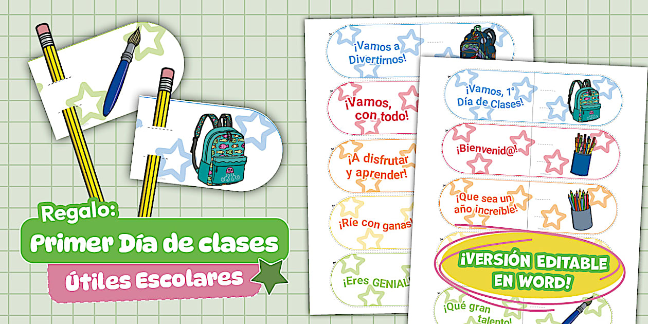|Regalo| Primer Día Clases| Útiles| Escolares