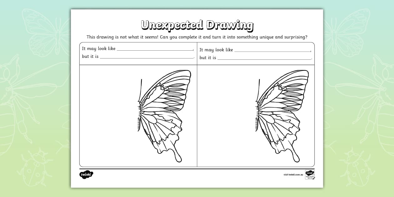 * NEW * Butterfly Unexpected Drawing Activity - Twinkl