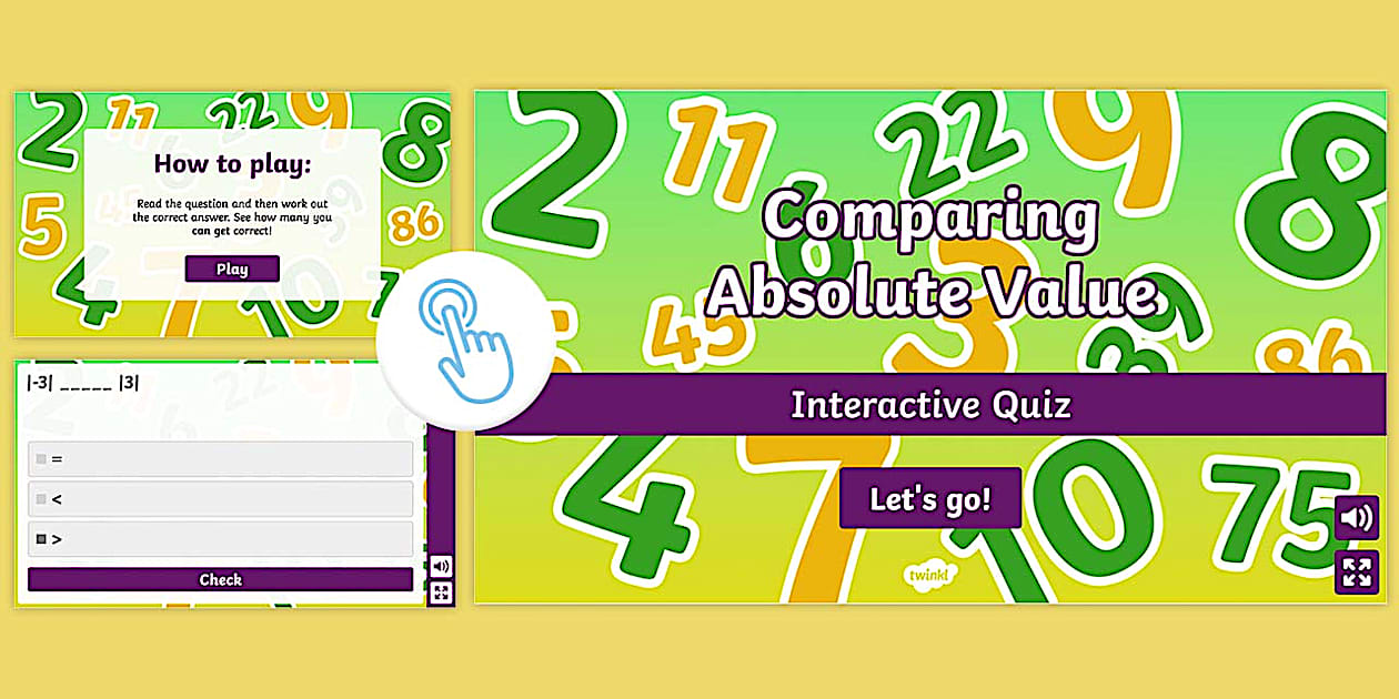 Sixth Grade Comparing Absolute Value Interactive Quiz