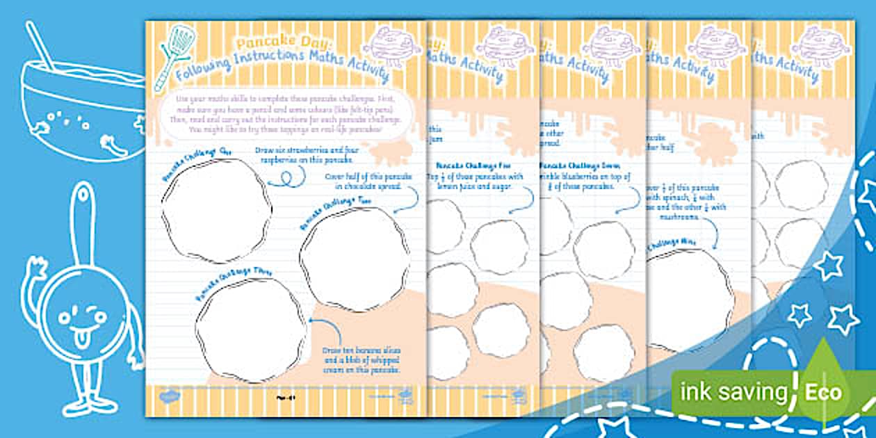 Pancake Day: Following Instructions Maths Activity (Ages 5 - 7)