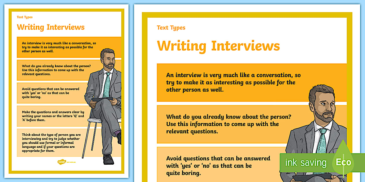 Text Types Guide Interview Display Poster - Twinkl