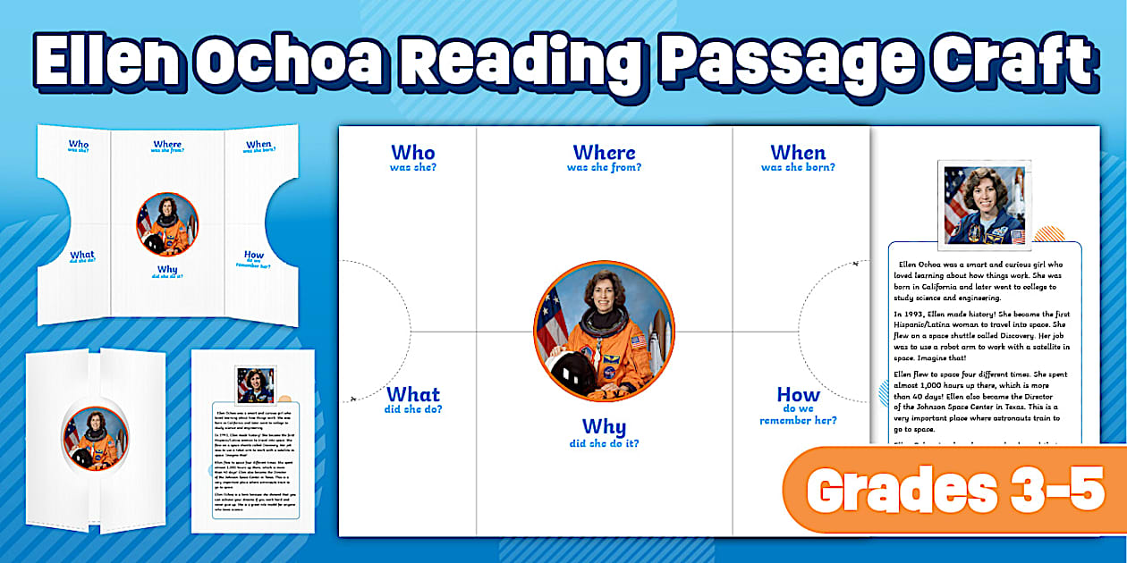 Hispanic Heritage Month Ellen Ochoa Reading Passage Craft