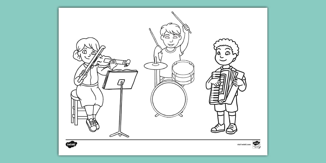 Ceilidh Band Colouring Sheet | Colouring Sheets - Twinkl