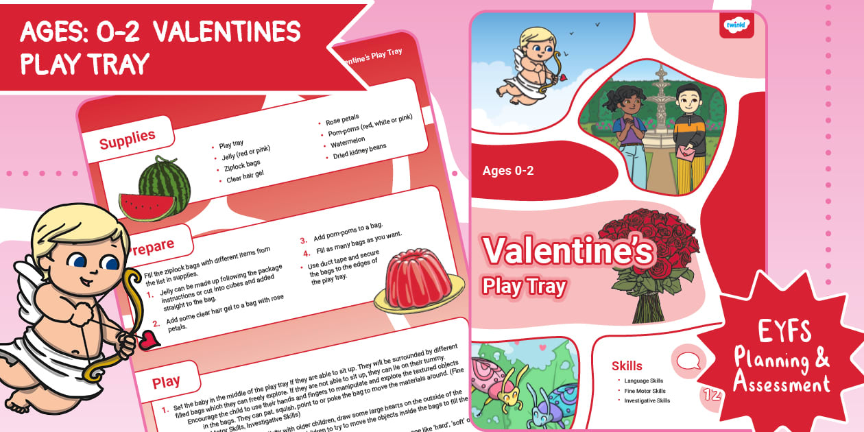 Northern Ireland EYFS Age 0-2 Play Tray: Valentine's