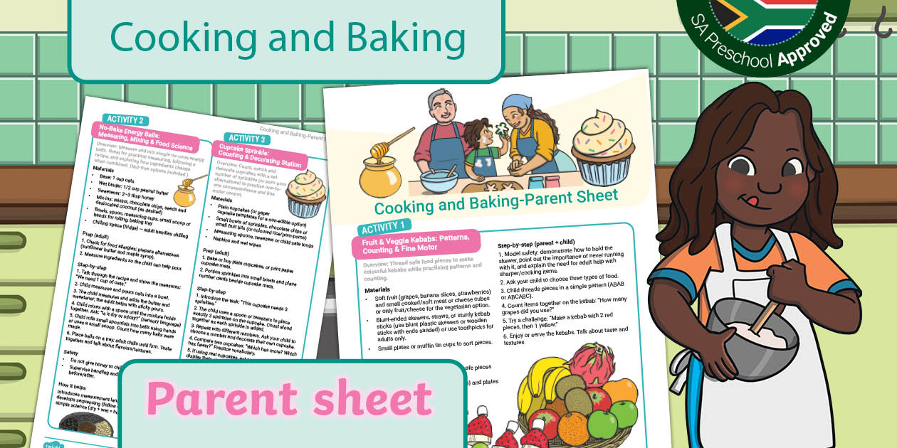 Preschool: Cooking and Baking-Parent Sheet (Guide)