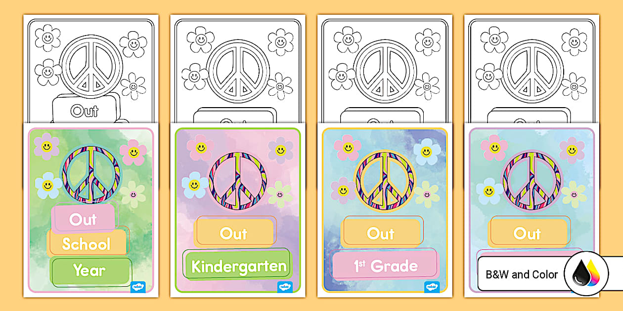 Peace Out School Year Posters for K-2nd Grade (teacher made)