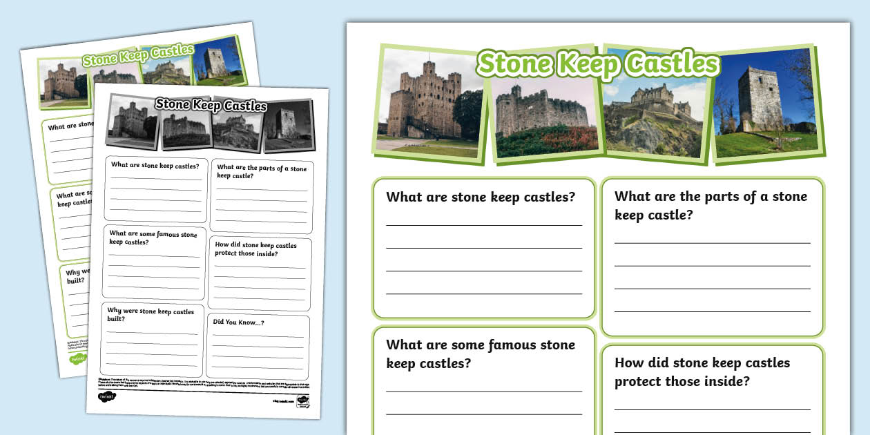 Stone Keep Castles Fact File Template - History - Twinkl
