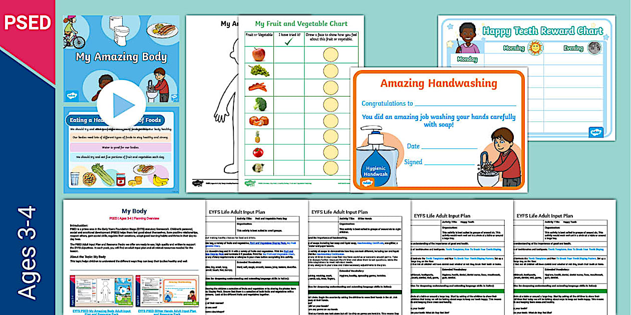 PSED My Body Unit Pack Age 3-4 (teacher made) - Twinkl