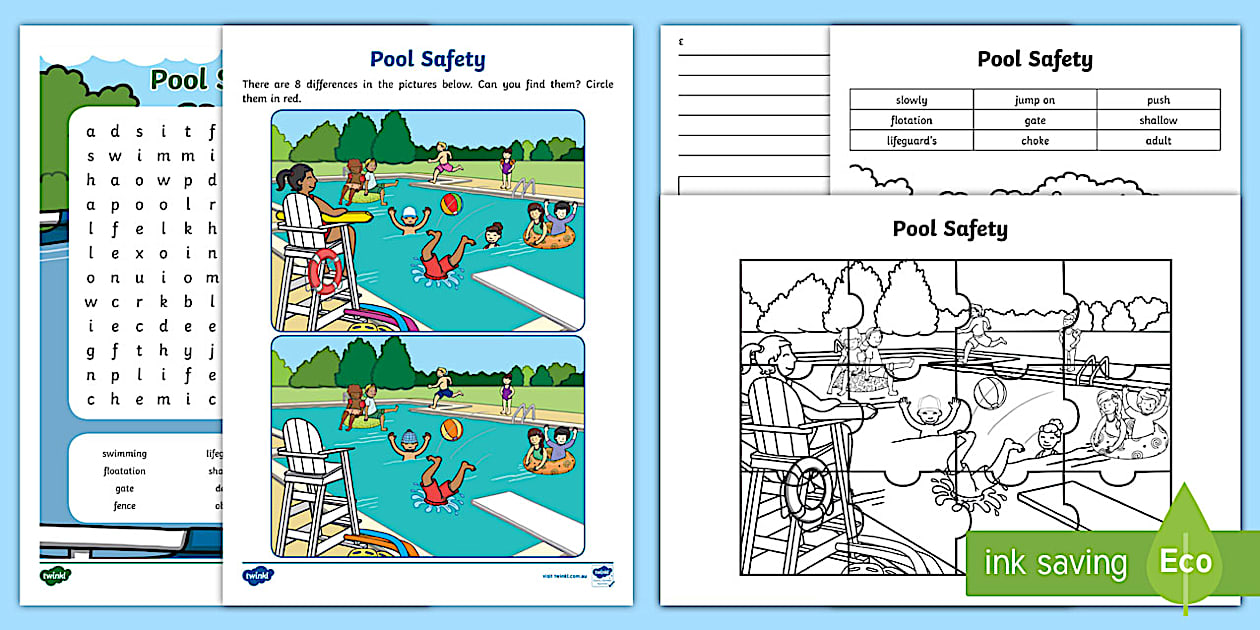 Pool Safety Activity Pack - Teaching Resources - Twinkl