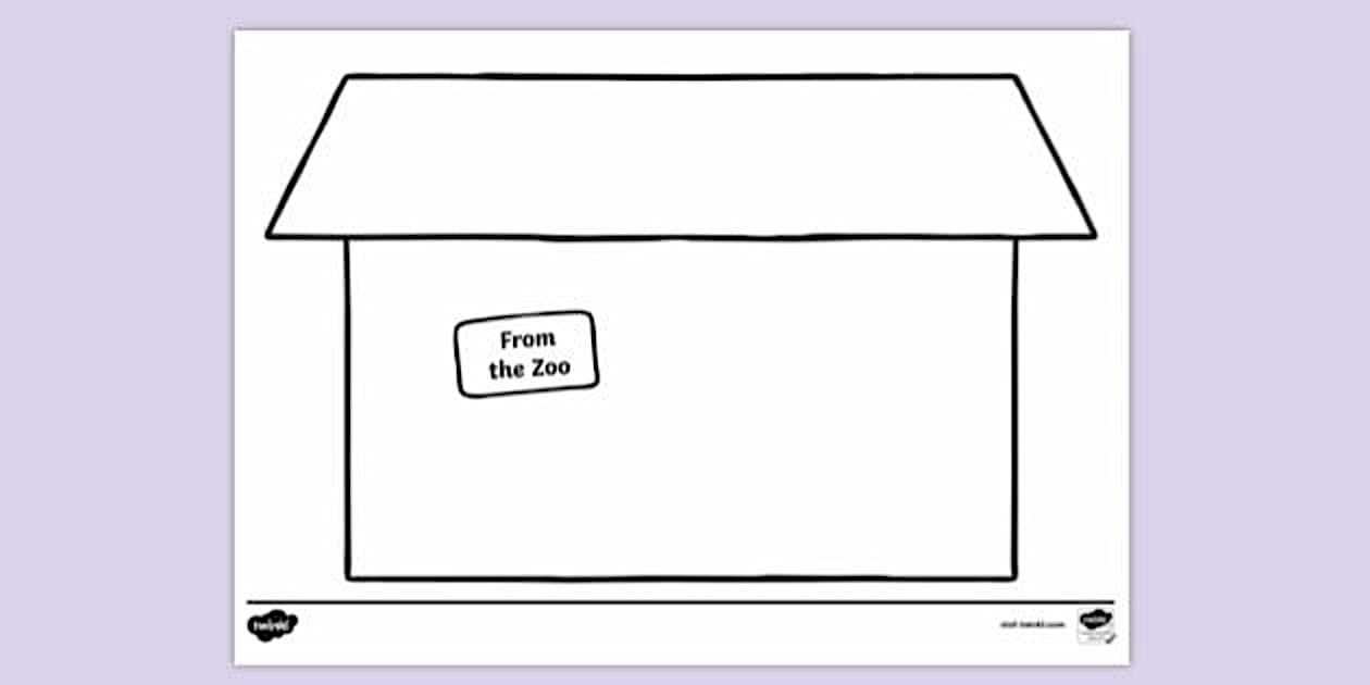 Yellow Cardboard Box Colouring Sheet | Colouring Sheets