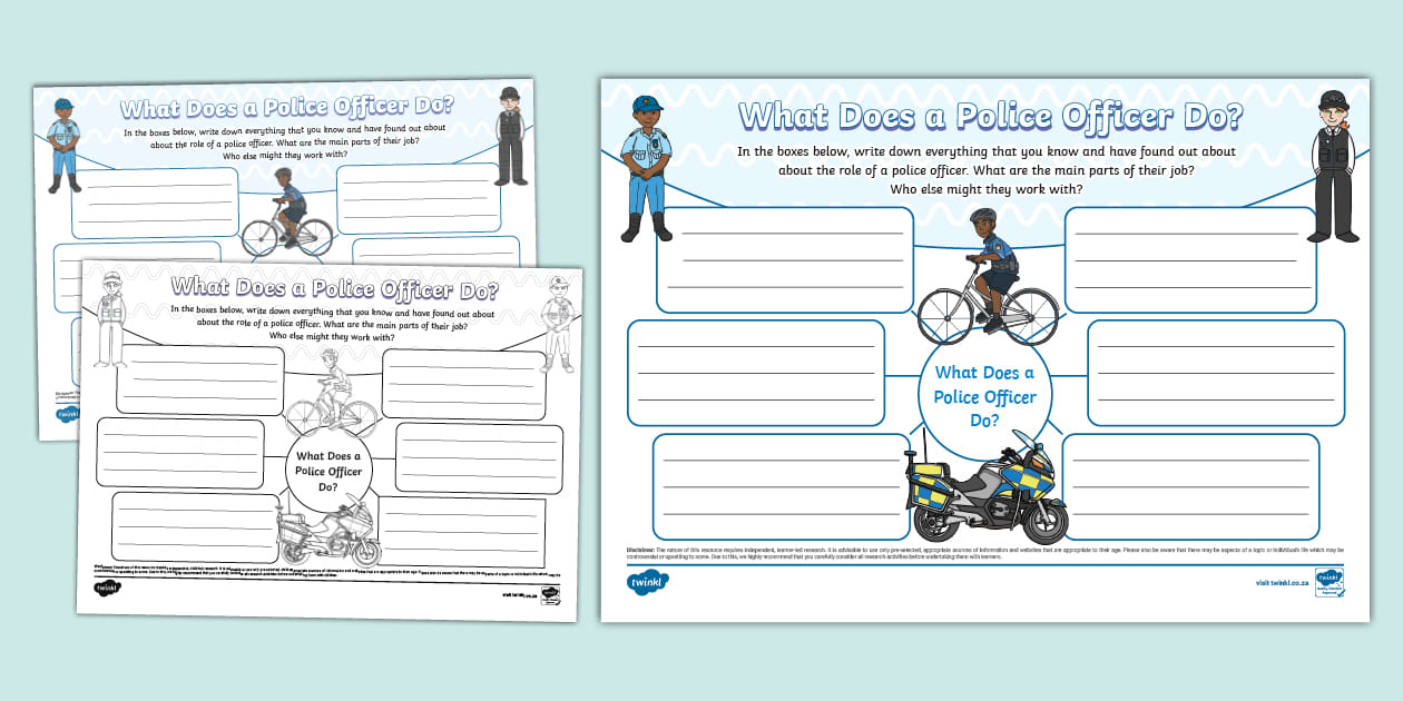Grade 2 Life Skills T1 What Does a Police Officer Do? Mind Map (CAPS)