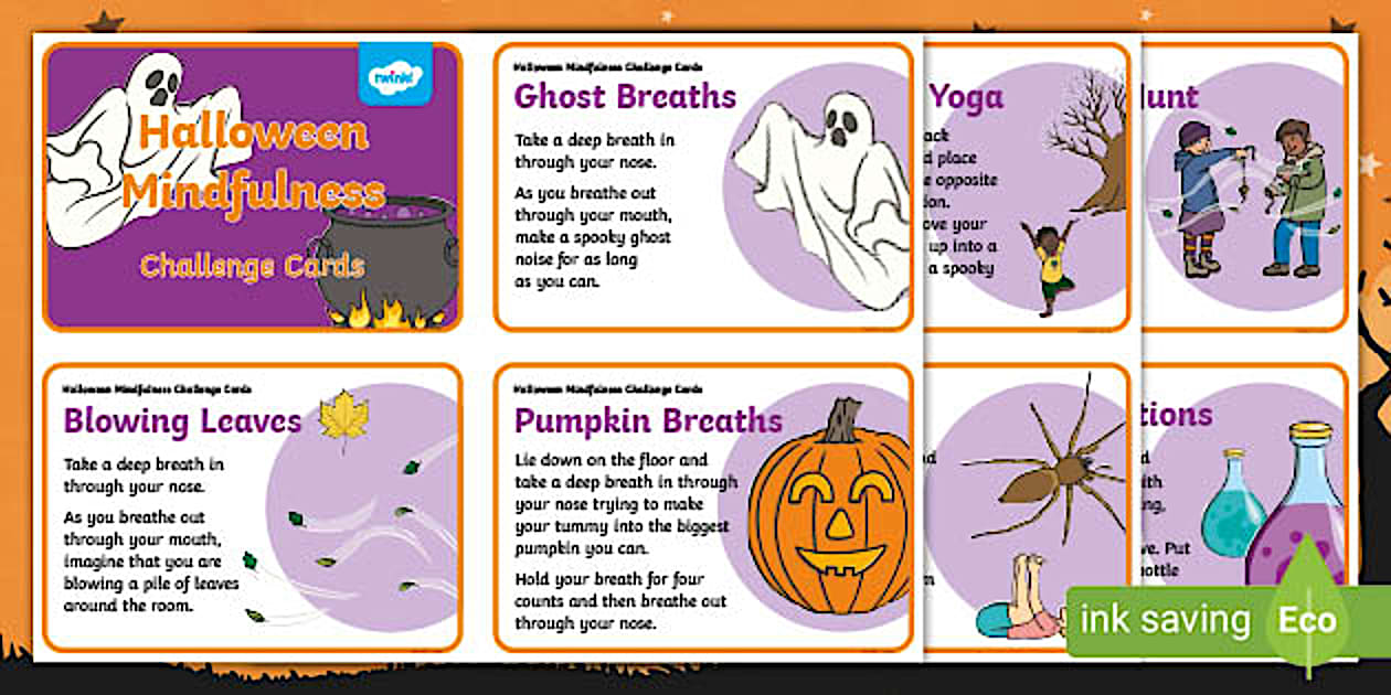 Halloween-Themed Mindfulness Challenge Cards
