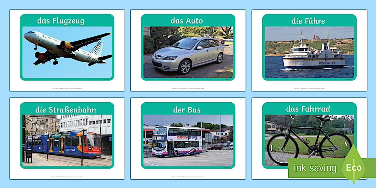 Transport and Travel Display Posters German (teacher made)