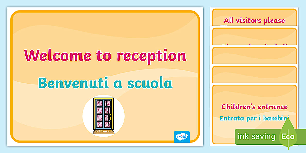 👉 School Office Reception Signs Italian Translation