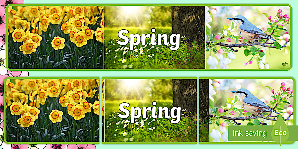 Four Seasons Photo Display Banners Springtime - Twinkl