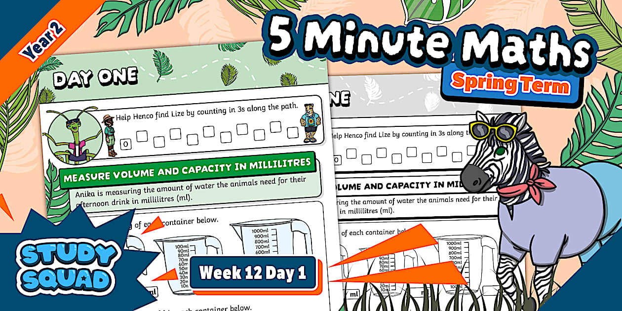 👉 Study Squad 5 Minute Maths - Year 2 Spring - Week 12 Day 1