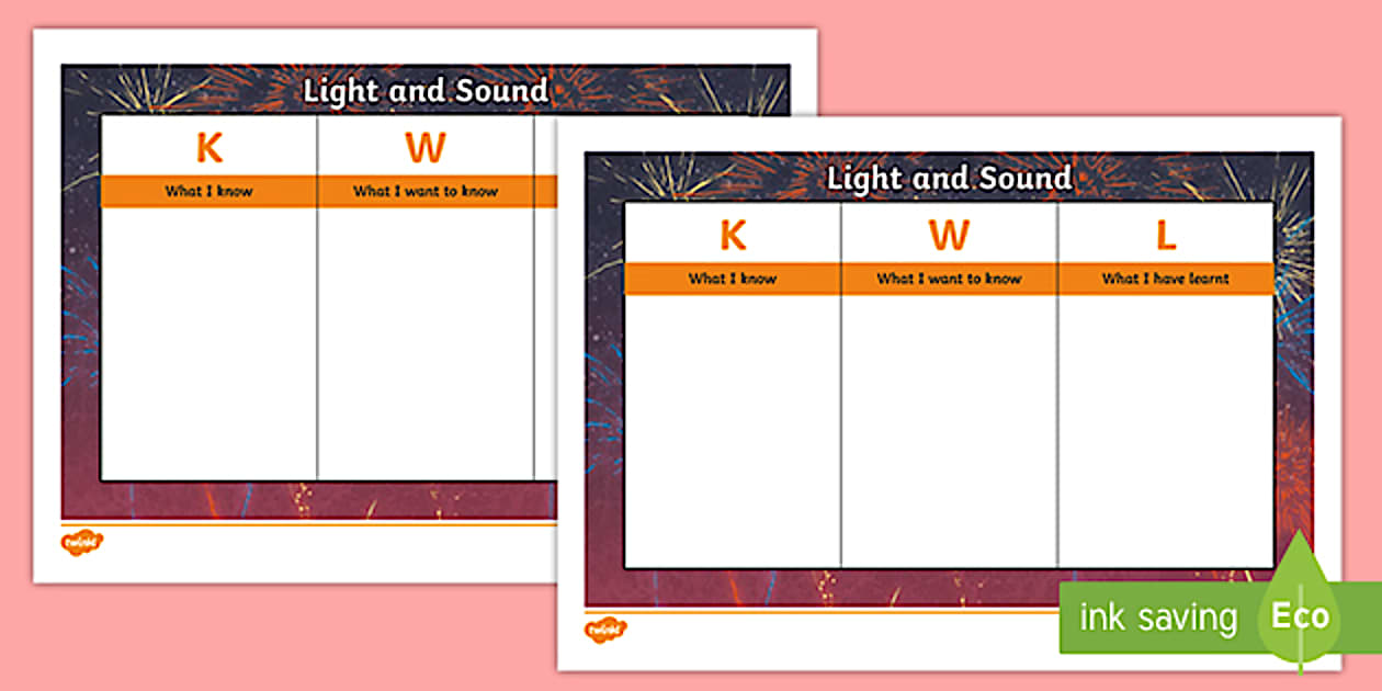 Light and Sound KWL Grid - Twinkl