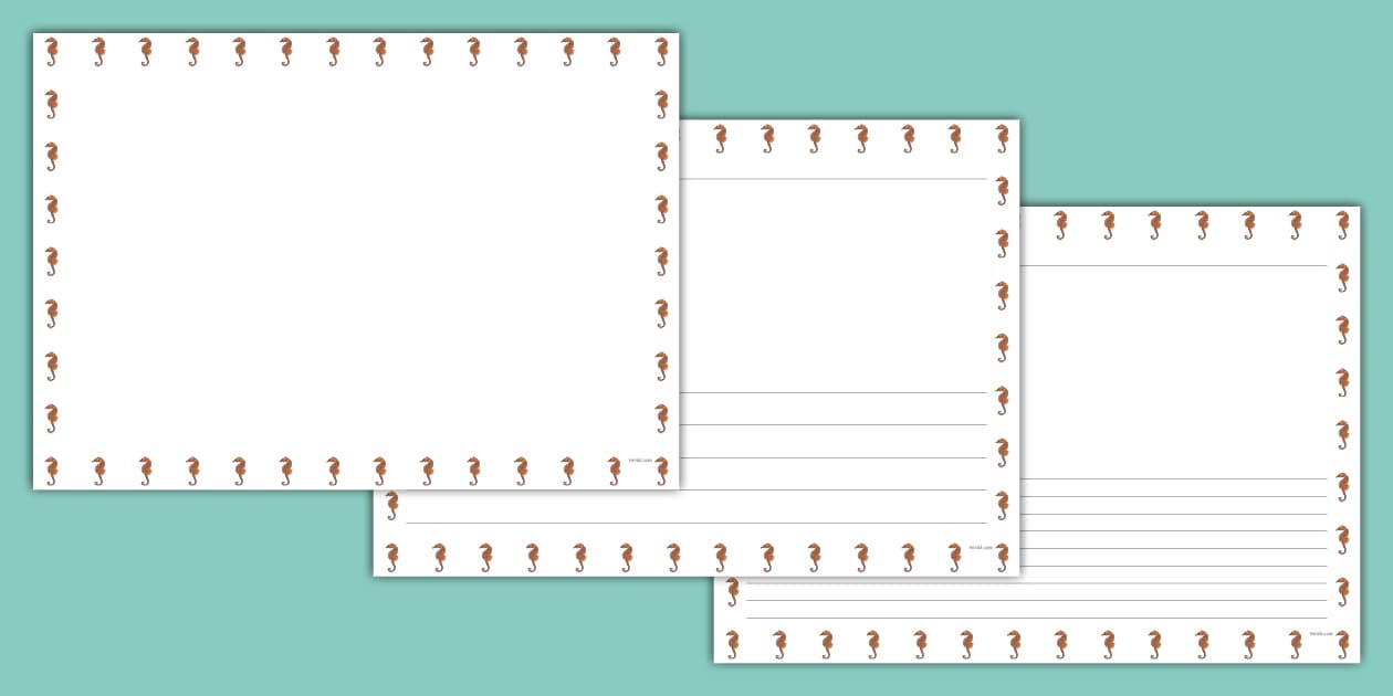 Seahorse Landscape Page Borders- Landscape Page Borders