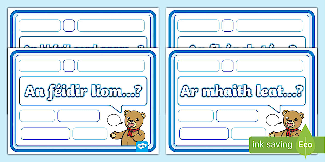 Question Starters Display Posters Gaeilge (teacher made)