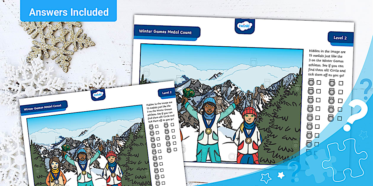 Winter Olympics Medal Count Puzzle - Level 2 (teacher made)