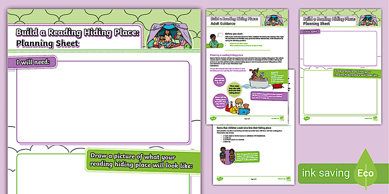 Build a Reading Hiding Place Activity (teacher made)