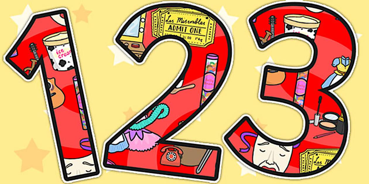 Theater Themed A4 Display Numbers (Teacher-Made) - Twinkl